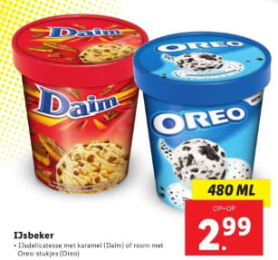 DAIM of Oreo pints voor €2,99 bij de Lidl