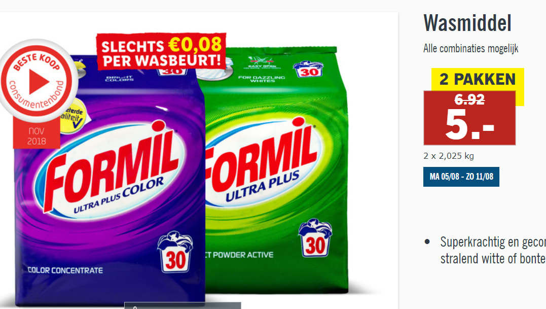 Formil waspoeder 2 pakken voor €5 🛍️ [LIDL] » €5