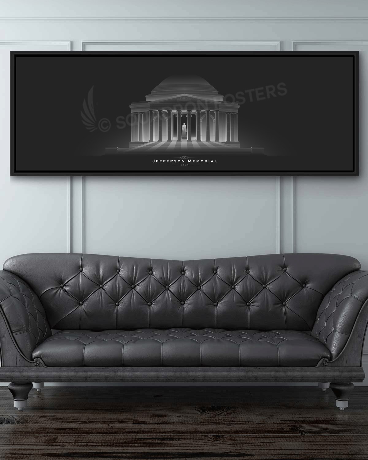Jefferson Memorial Jet Black Art - Squadron Posters