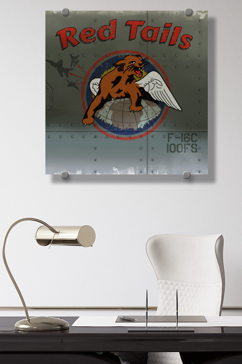 100FS Red Tails F-16 Nose Art - Squadron Posters