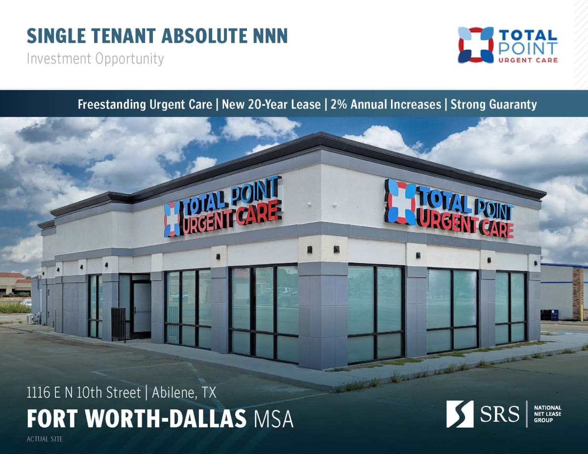 Abilene, TX - Total Point Urgent Care (10th) | Retail investment sale ...