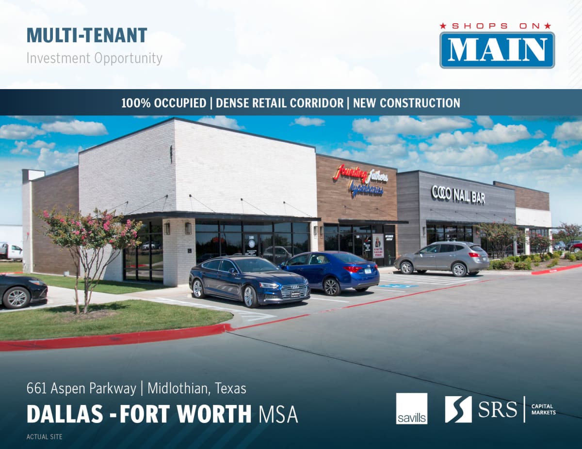 Midlothian, TX - Shops on Main | Retail investment sale in Midlothian ...