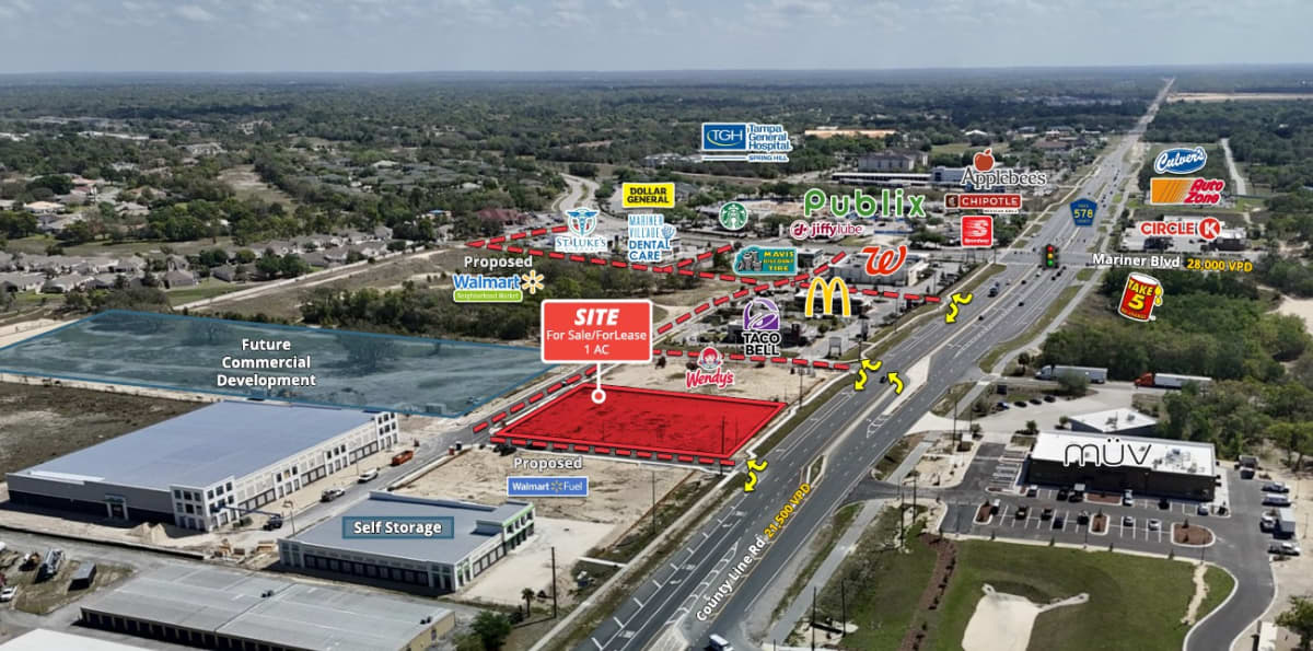 New Retail Development | Land for lease in Spring Hill, Florida - SRS