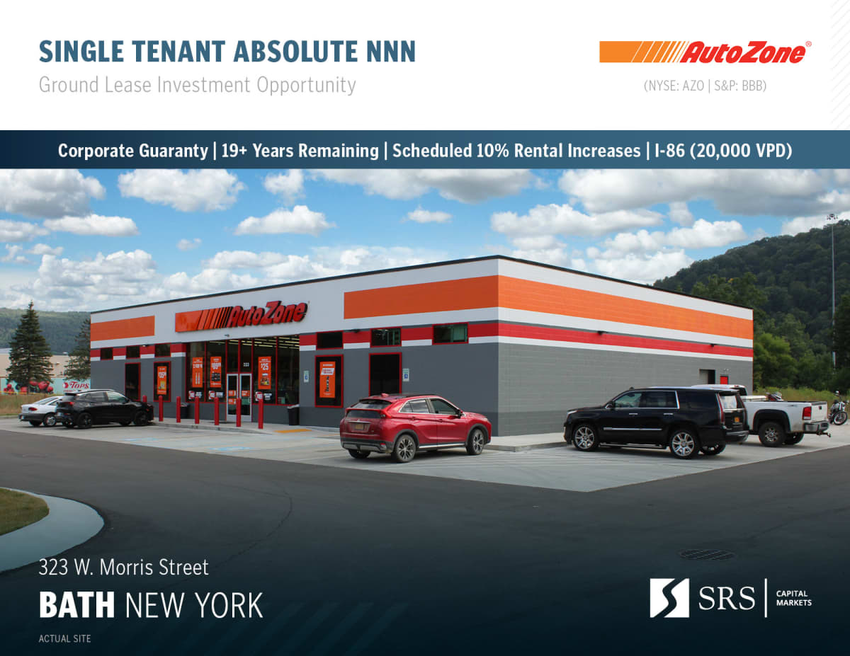 Bath, NY - AutoZone | Retail investment sale in Bath, New York - SRS