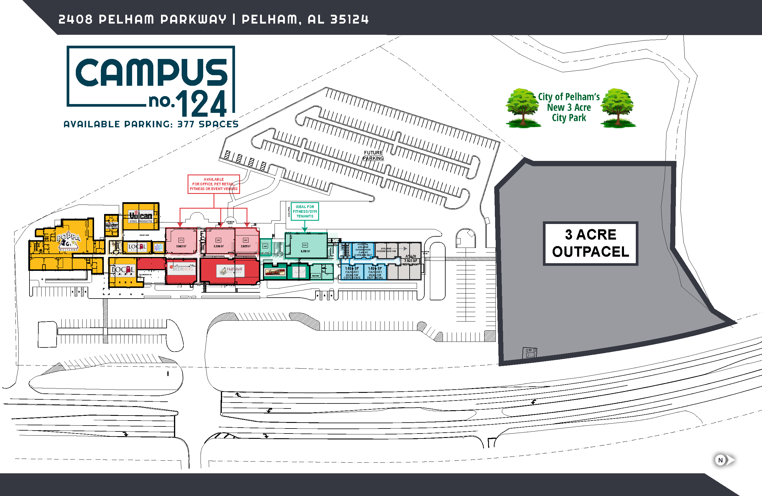 Campus No. 124: Retail Plus 3 Acre Outparcel Opportunity | Land for ...