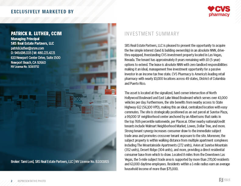 Las Vegas, NV - CVS Pharmacy | Retail investment sale in Las Vegas ...