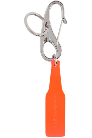 Alexander McQueen: Orange Hook & Bottle Keychain | SSENSE