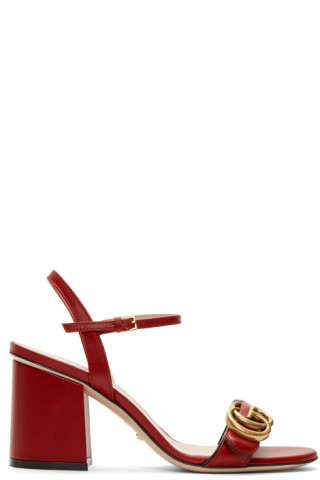 Gucci: Red Marmont Heeled Sandals | SSENSE