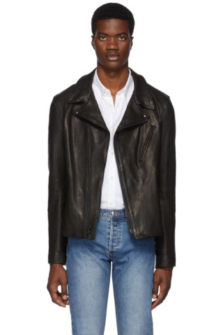 Schott: Black Lambskin Perfecto Raven Jacket | SSENSE Canada