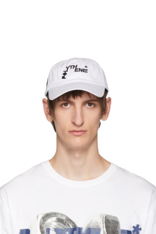 Polythene* Optics: White Embroidered Logo Cap | SSENSE
