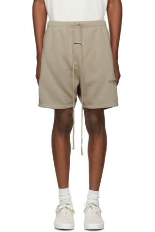 Essentials: Taupe Logo Shorts | SSENSE UK