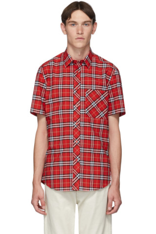 Burberry: Red Check Classic Shirt | SSENSE