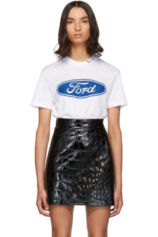 Versace: White Ford Edition Logo T-Shirt | SSENSE