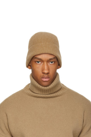 Harmony: Tan Angora & Wool Wayne Beanie | SSENSE
