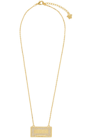 Versace: Gold 'Spring/Summer 20' License Plate Necklace | SSENSE