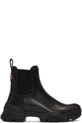 Gucci: Black Leon Boots | SSENSE Canada