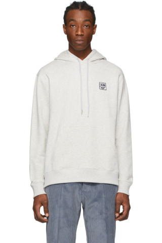 Études: Grey Keith Haring Edition Klein Patch Hoodie | SSENSE