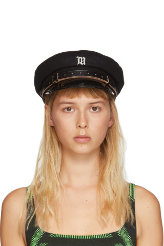 MISBHV: Black Monogram Gavroche Cap | SSENSE