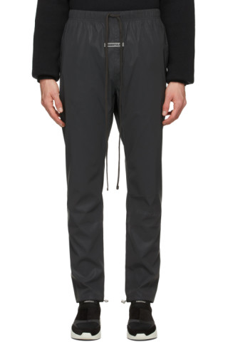 Essentials: Black Reflective Track Pants | SSENSE Canada