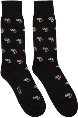 Paul Smith: Black Chameleon Socks | SSENSE UK