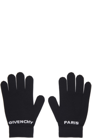 Givenchy: Black Logo Gloves | SSENSE
