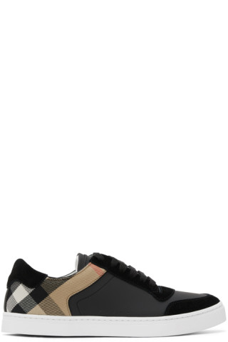 Burberry: Black Check Reeth Sneakers | SSENSE