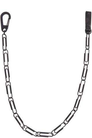 Off-White: Black Paperclip Keychain | SSENSE UK