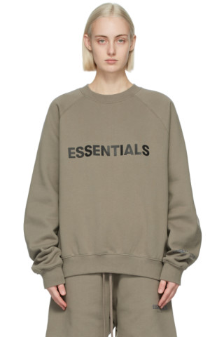 Essentials: Taupe Pullover Sweatshirt | SSENSE