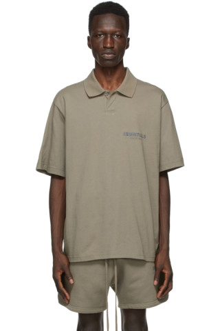 Essentials: Taupe Logo Polo | SSENSE Canada