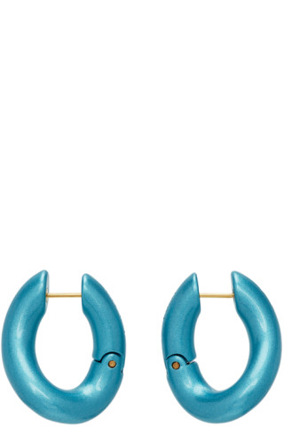 Balenciaga: Blue Loop Earrings | SSENSE
