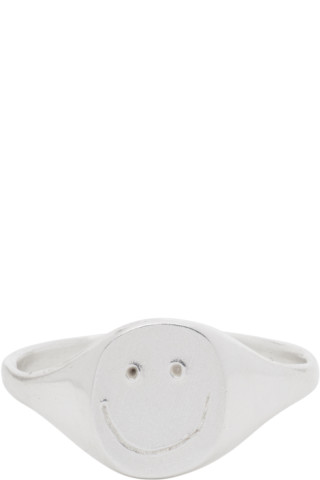 Seb Brown: Silver Smiley Ring | SSENSE