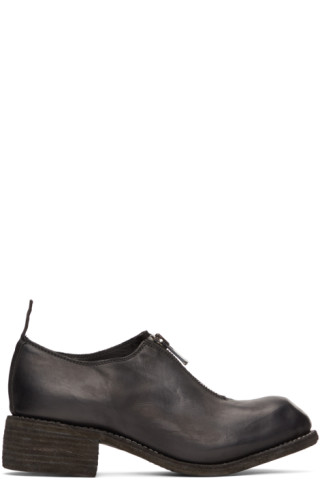 Guidi: Black Front-Zip Loafers | SSENSE UK
