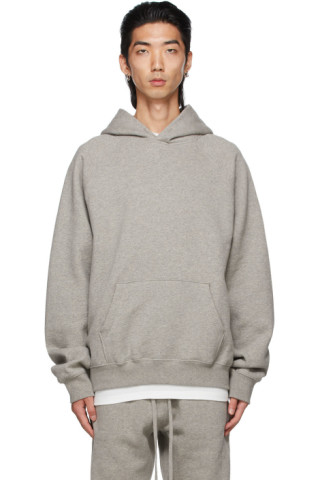 Essentials: Grey Pullover Hoodie | SSENSE