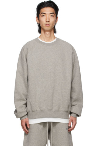 Essentials: Grey Pullover Sweatshirt | SSENSE UK