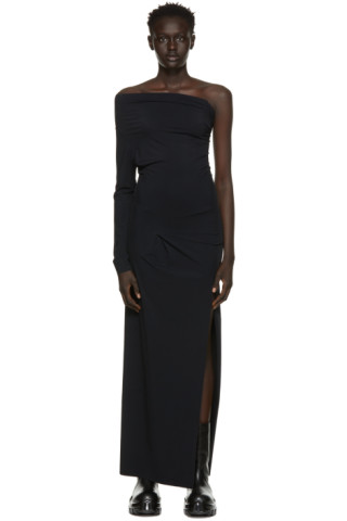 SSENSE Exclusive Black One-Arm Long Dress by Sia Arnika on Sale
