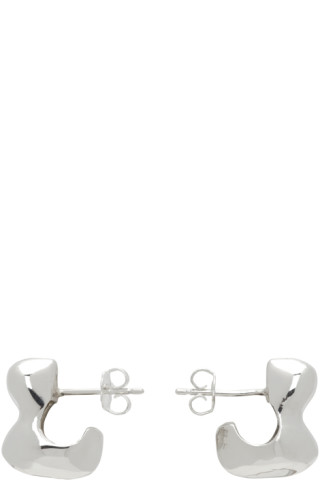 AGMES: Silver Simone Bodmer Turner Edition Small Bubble Hoop Earrings | SSENSE