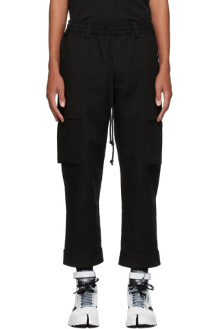Song for the Mute: Black Tabbed Cargo Pants | SSENSE Canada
