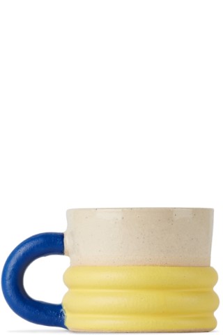SSENSE Exclusive Off-White & Yellow Lumpy Mug by Milo Made Ceramics ...