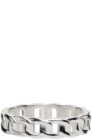 Hatton Labs: Silver Mini Cuban Ring | SSENSE