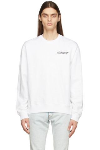 Off-White: White Blur Sweatshirt | SSENSE UK