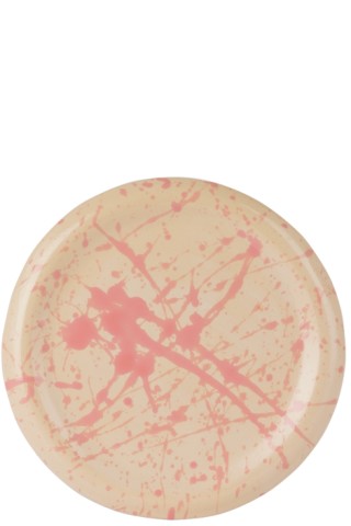 Off-White & Pink Splatter Plate by BOMBAC on Sale