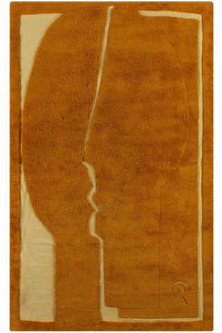 Orange Wool Face Rug by Nordic Knots | SSENSE Canada
