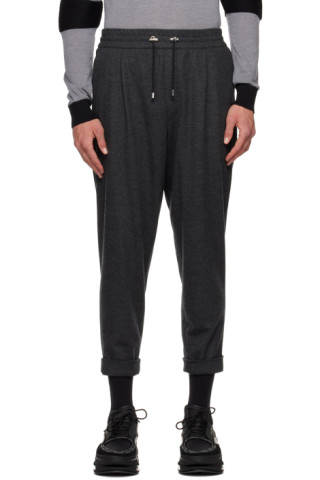 Gray Rolled Cuff Lounge Pants by Balmain on Sale