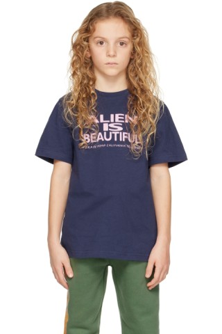 Kids Navy 'Alien Is Beautiful' T-Shirt by Brain Dead | SSENSE