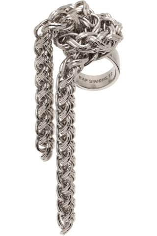 Raf Simons: Silver Knotted Ring | SSENSE Canada