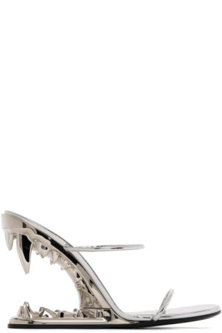 Silver Morso Heels by GCDS on Sale