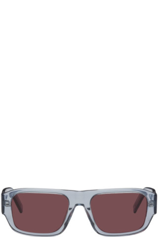Kenzo: Blue Rectangular Sunglasses | SSENSE Canada