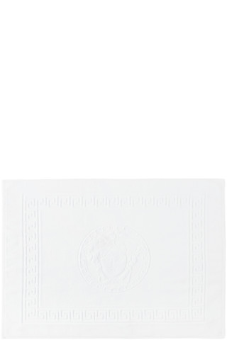 White Medusa Bath Mat by Versace | SSENSE UK