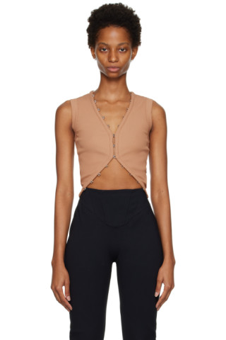 Tan Hook & Eye Tank Top by Dion Lee on Sale