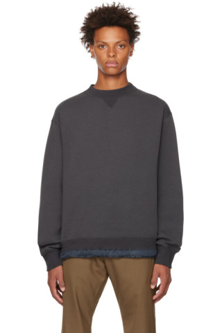 sacai: Gray Drawstring Sweatshirt | SSENSE